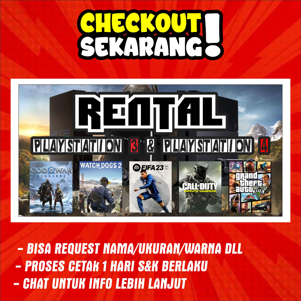 Banner/anner/backdrop เช่า Ps Playstation ขนาด 200 x 100 | Shopee Thailand