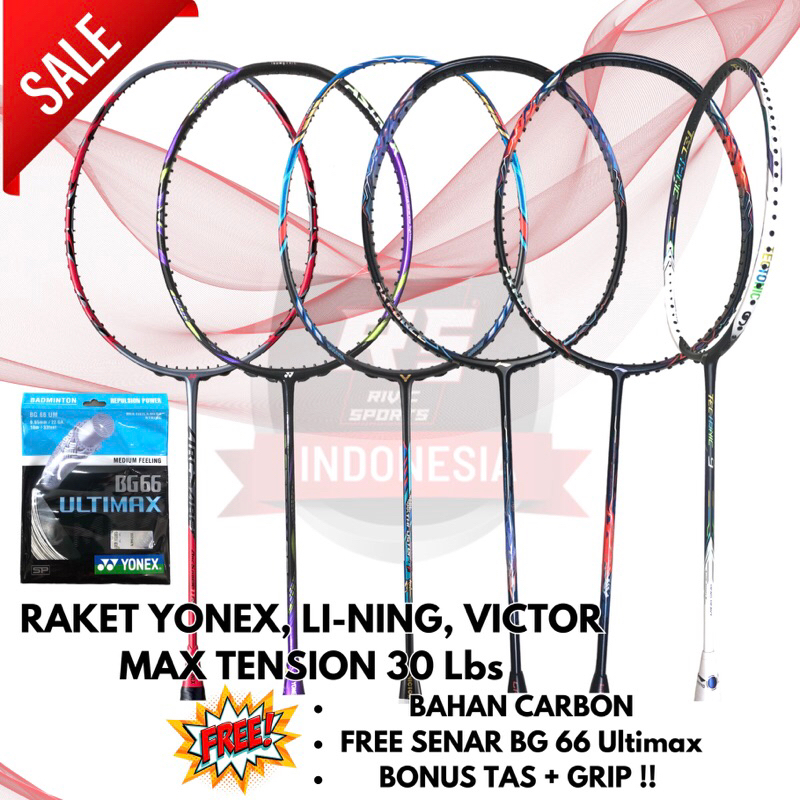 Yonex VICTOR LI-NING BADMINTON CKET SUPER LIGHT! Tectonic 9/ ARCSABER ...