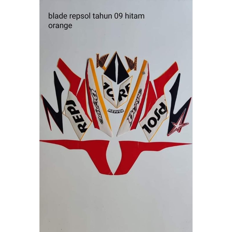 สติกเกอร์ลอกลาย มาตรฐาน Blade Repsol 2009 | Shopee Thailand