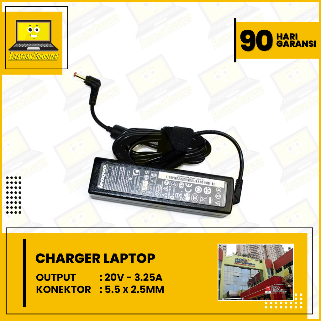 เครื่องชาร์จแล็ปท็อป Ideapad G480 G470 G475 G450 G460 65Watt (5.5*2.5 ...
