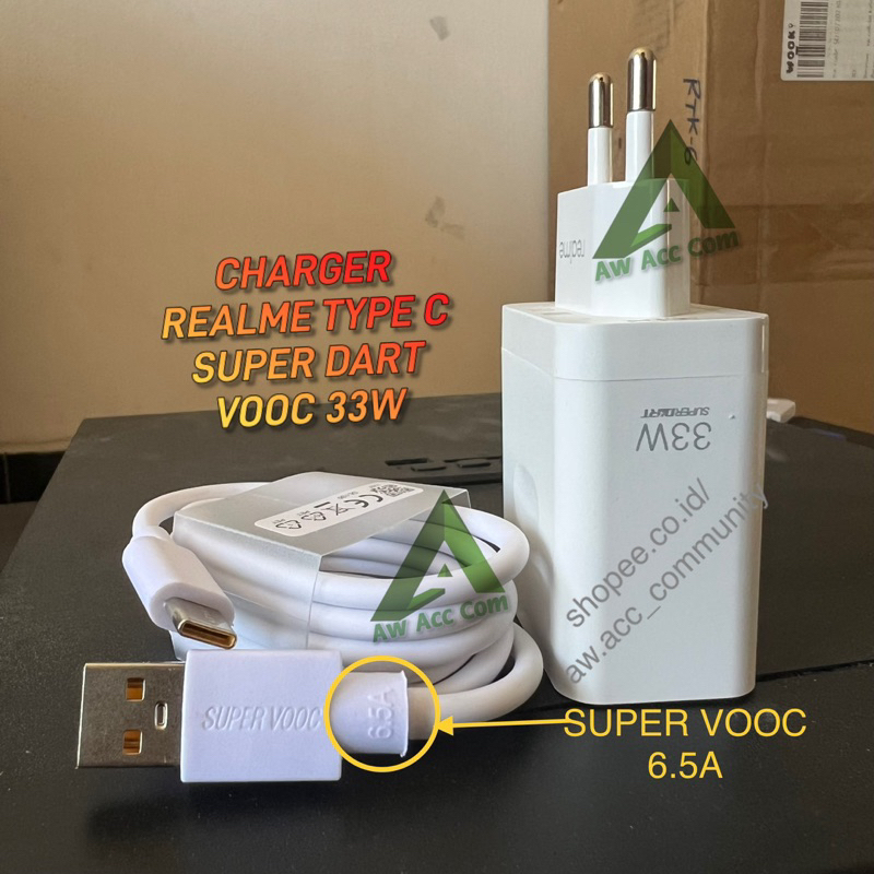Charger Realme Type C 33W Super VOOC DART Casan Realme C53 C55 Narzo 20 ...