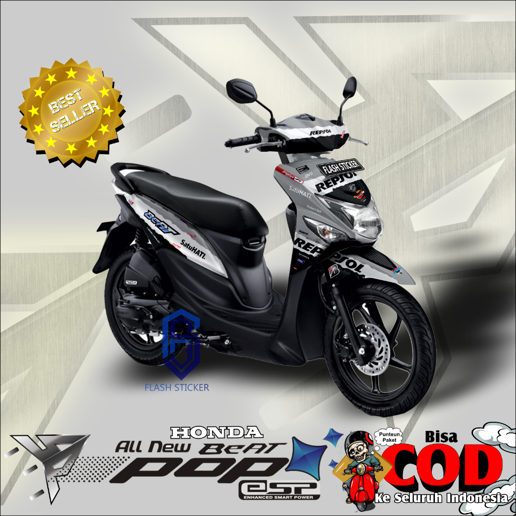 สติ ๊ กเกอร ์ รูปลอก STRIPING FULLBODY HONDA BEAT POP REPSOL | Shopee ...