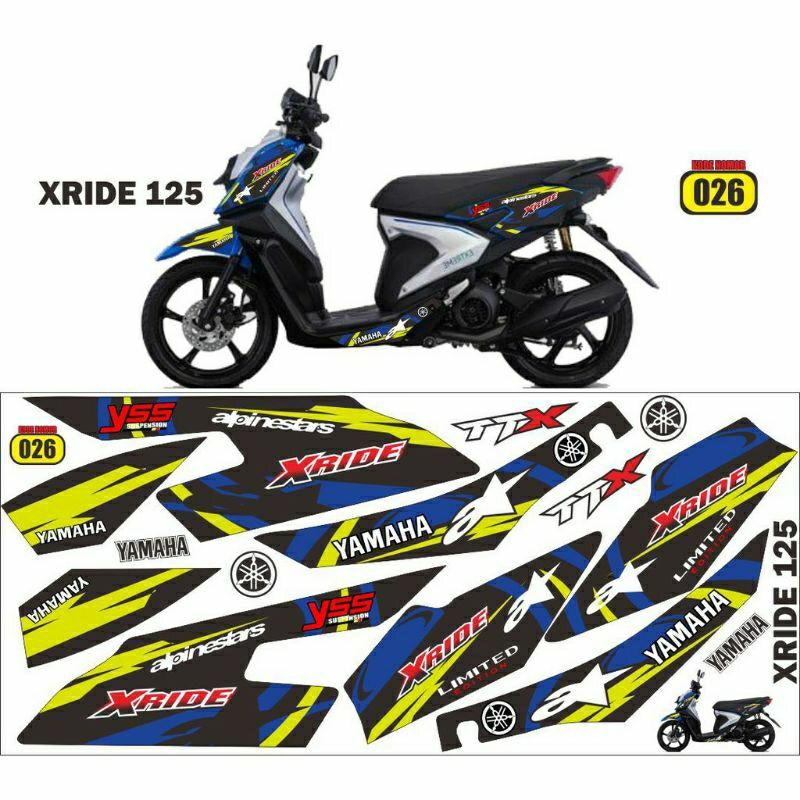 สติกเกอร์ cuatom X-Ride new 125 variaai X-Ride fi new 125 yss ...