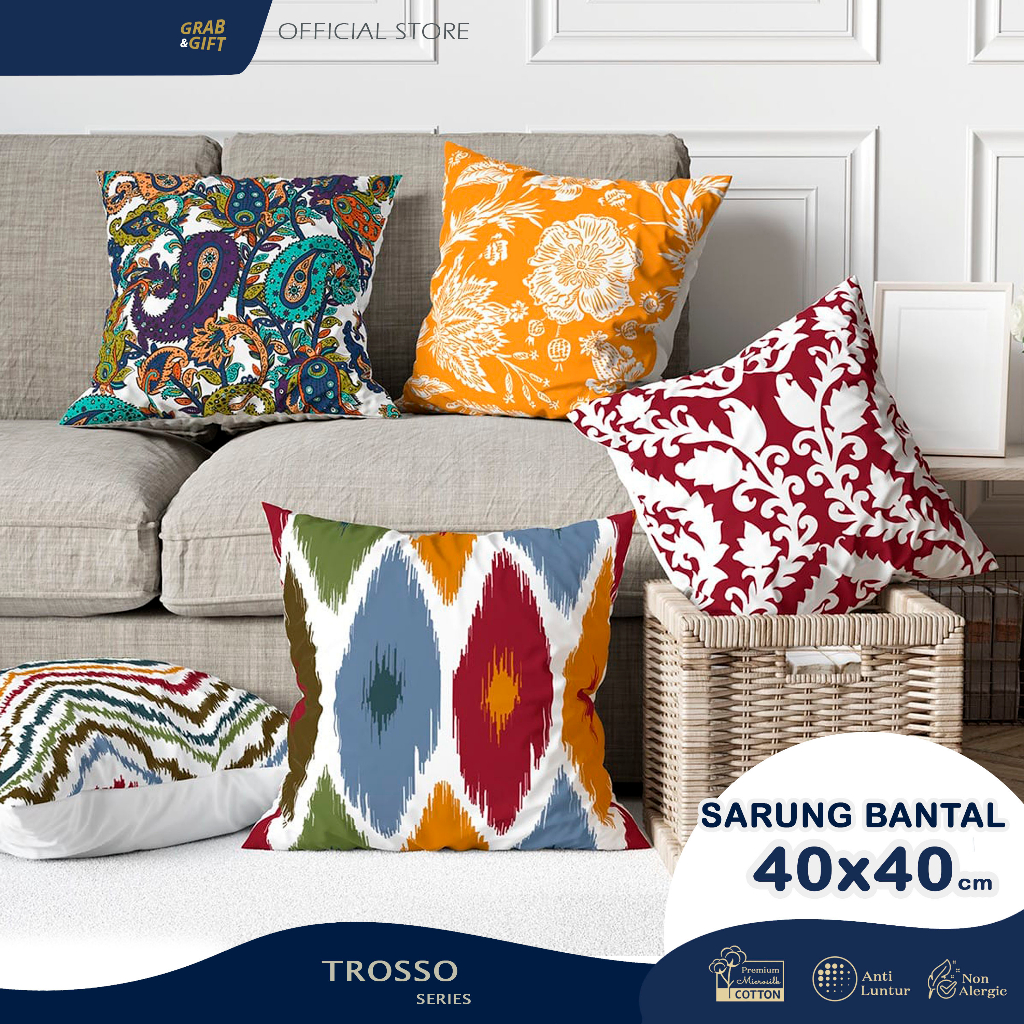 ปลอกหมอน 40x40 ซม. ผ้าปูโต๊ะ Trosso และ Runner พร้อม Troso Motif 140x40 ...