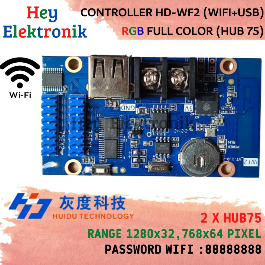 Huidu HD-WF2 Wifi RGB แผงควบคุมข้อความ แบบเต็มสี P10 | Shopee Thailand Huidu HD-WF2 Wifi RGB แผงควบคุมข้อความ แบบเต็มสี P10 | Shopee Thailand