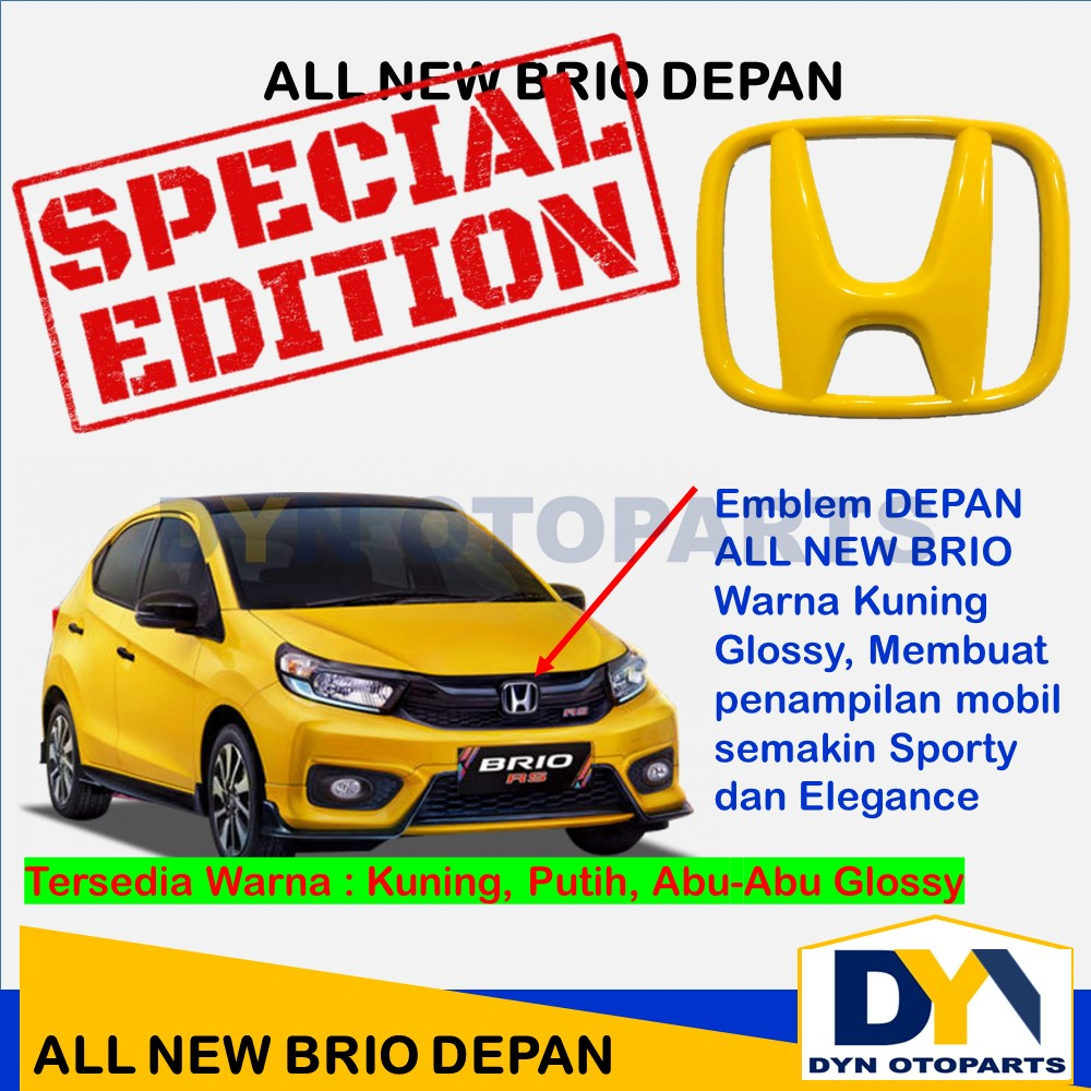 Dyn154- สัญลักษณ์ การเขียน สติ๊กเกอร์ โลโก้ Honda All NEW Brio FRONT ...