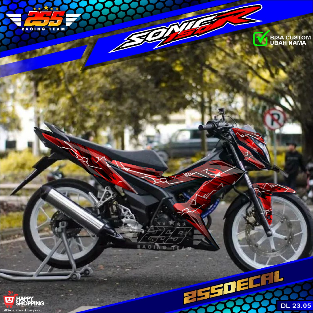 สติกเกอร์รูปลอก Honda SONIC 150R Fullbody Fullblock Design Misson ...