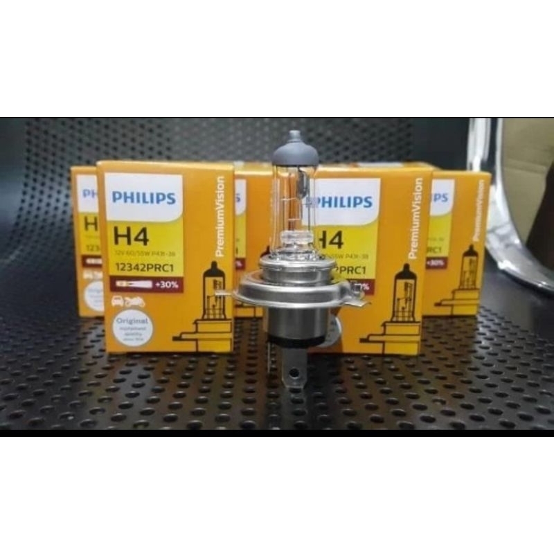 หลอดไฟฮาโลเจน H4 P43T 12V 60/55W (มาตรฐาน/พรีเมี่ยม) Philips | Shopee ...