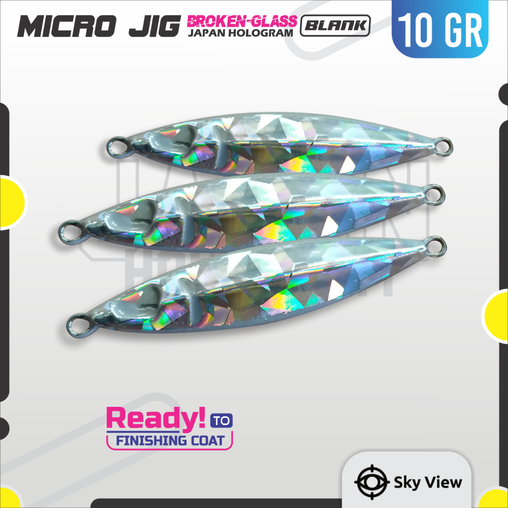 MicroJig 10 กรัม 15Gr 20g SKYVIU KOKA โฮโลแกรมเหยื่อแก้วแตก UL Silver Jig Castjig พร้อมเสร็จ ...
