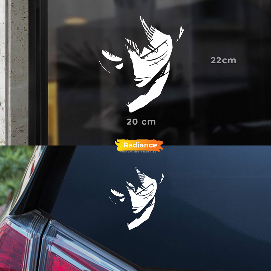 One piece luffy cut Sticker, decall สติ๊กเกอร์ติดกระจกรถยนต์, ผนังห้อง ...
