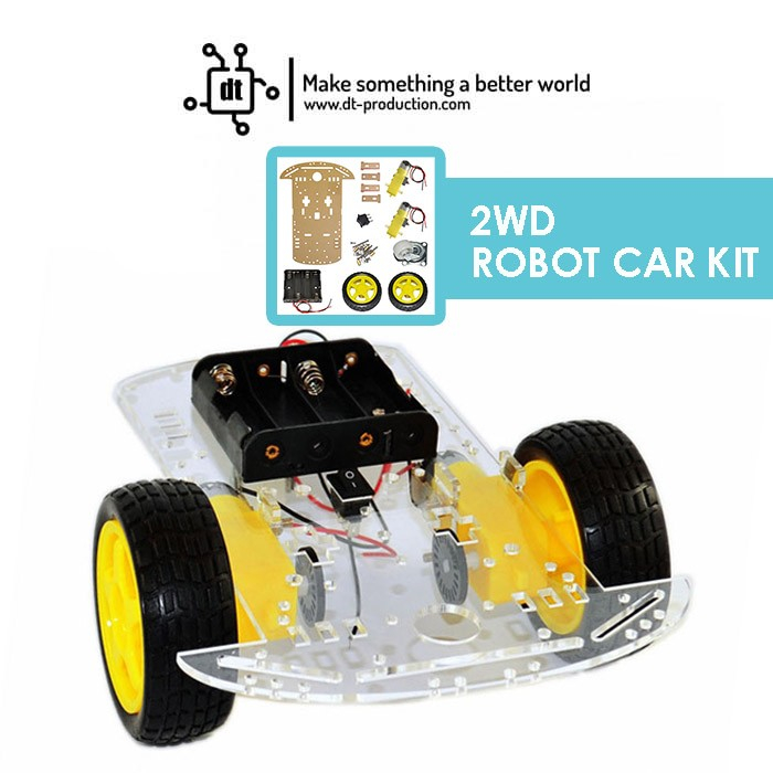 Arduino 2WD ชุดโครงรถหุ่นยนต์อัจฉริยะ 2WD แบบอะคริลิค | Shopee Thailand
