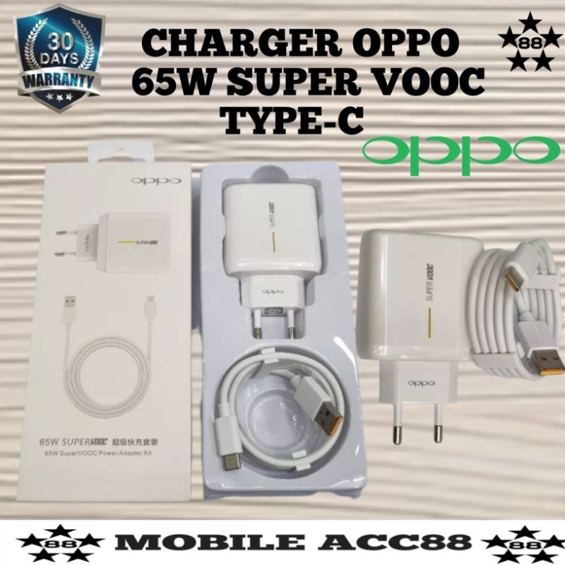 Oppo CHARGER 65W SUPER VOOC TYPE C FAST CHARGING 65 WATT อะแดปเตอร์ต้นฉบับและสายชาร์จ FAST ...