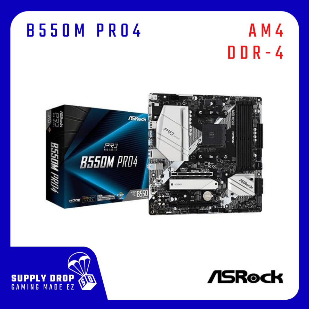 Asrock B550M Pro4 (AM4, AMD Promontory B550, DDR4, USB3.2, SATA3 ...