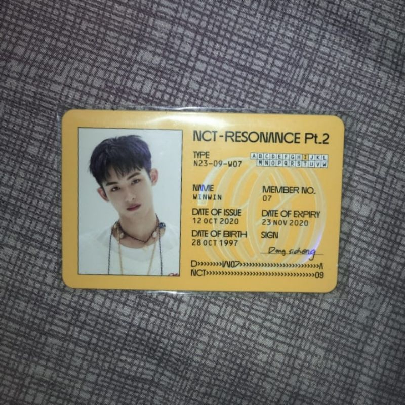 โฟโต้การ์ด NCT WINWIN ID CARD RESONANCE 2020 | Shopee Thailand