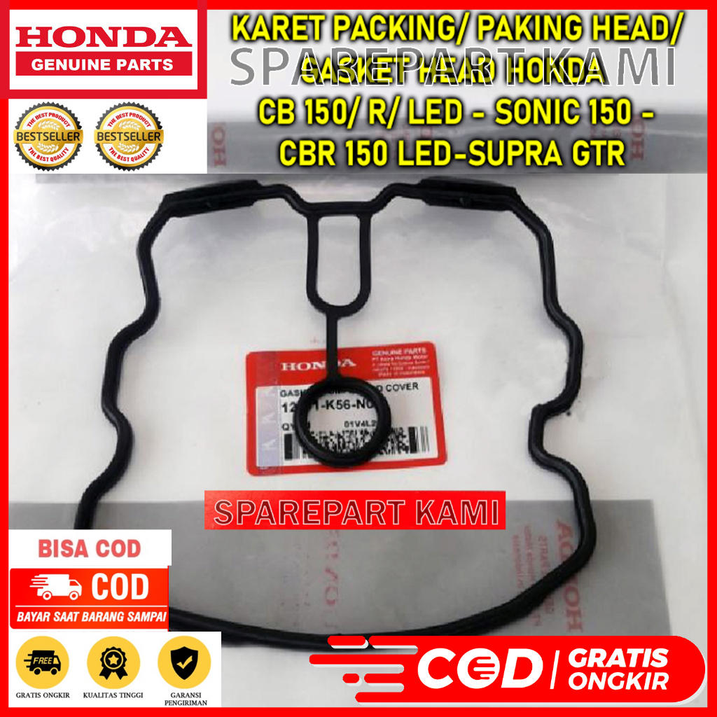 หัวยาง GASKET HEAD COVER HONDA CBR 150 LED CB 150 SONIC SUPRA GTR K56 ...