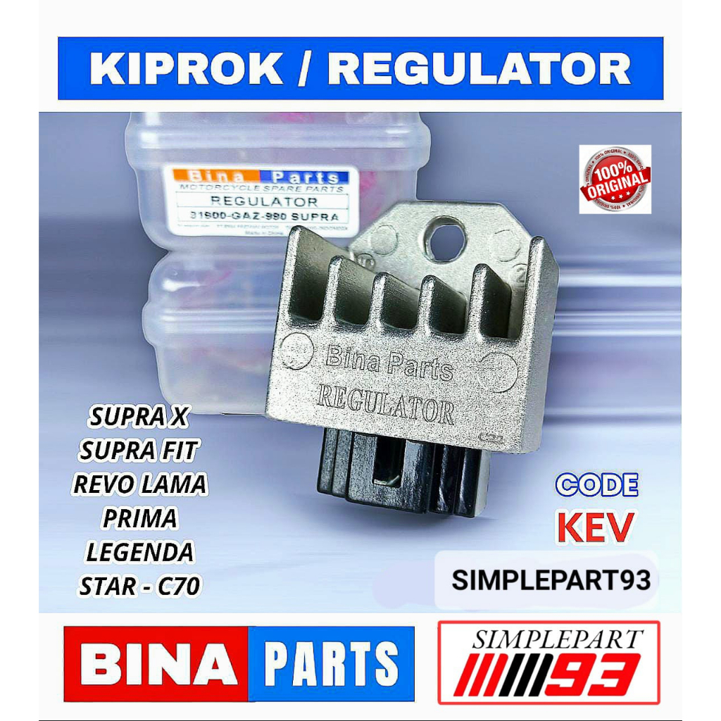 Kiprok Motorcycle REGULATOR HONDA [ BINAPART ] - SUPRA GRAND SUPRA FIT ...