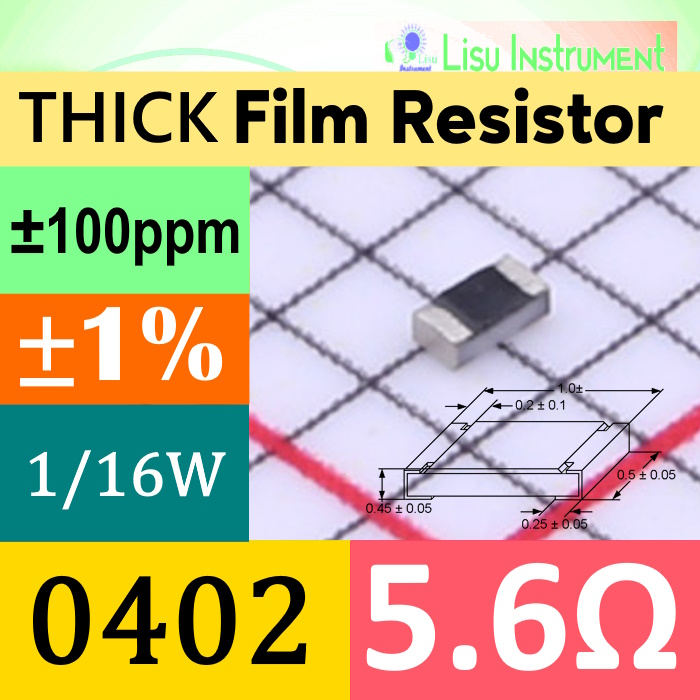 ตัวต้านทานฟิล์มหนา SMD 5.6 0402 1005(มม.) ±1% 62.5mW 5.6R 5R6 | Shopee Thailand