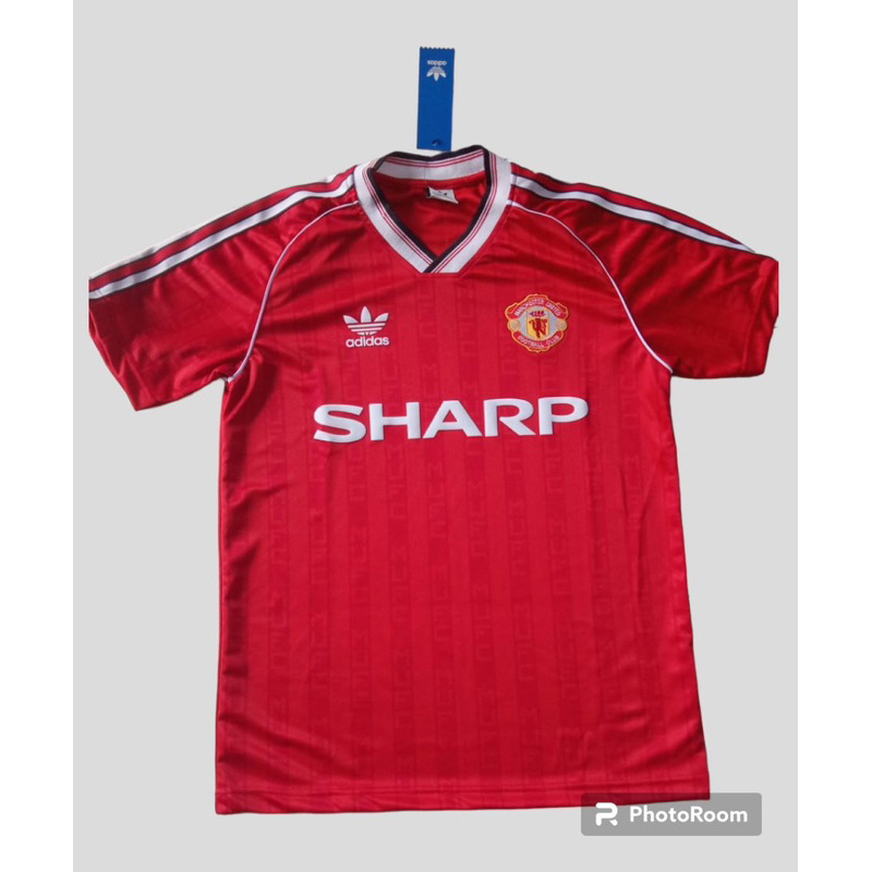 เสื้อกีฬาแขนสั้น ลายทีม Mu Man 88 Sharp สไตล์เรโทร สําหรับผู้ชาย ...