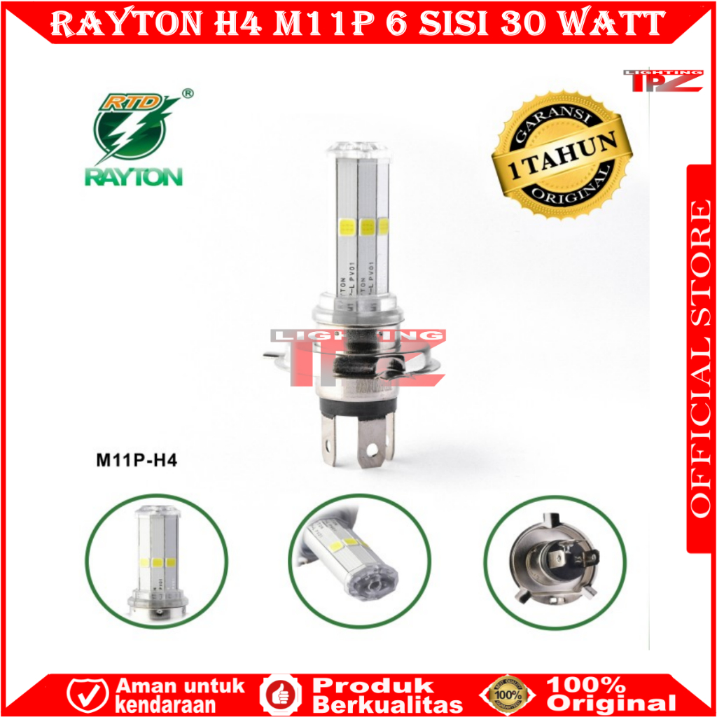 ของแท้ RAYTON RTD โคมไฟ LED H4 6 ด้าน 24 วัตต์ M11P | ไฟหน้ารถจักรยานยนต์ 24w H4 | Rtd ไฟ LED H4 ...