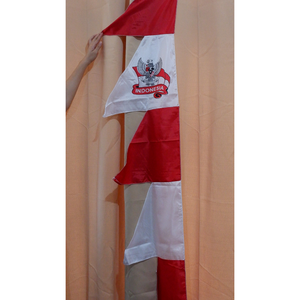 Putih MERAH MATA 10 ตาสีแดงและสีขาว Zig Zag Pennant Flag Garuda Symbol | Shopee Thailand