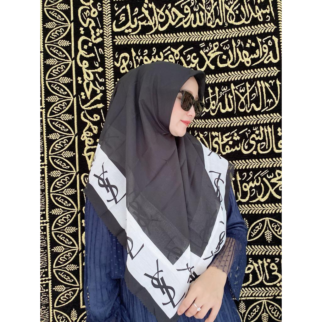 ฮิญาบรุ่นล่าสุดพร้อมลาย Hayza Motifquares | Shopee Thailand