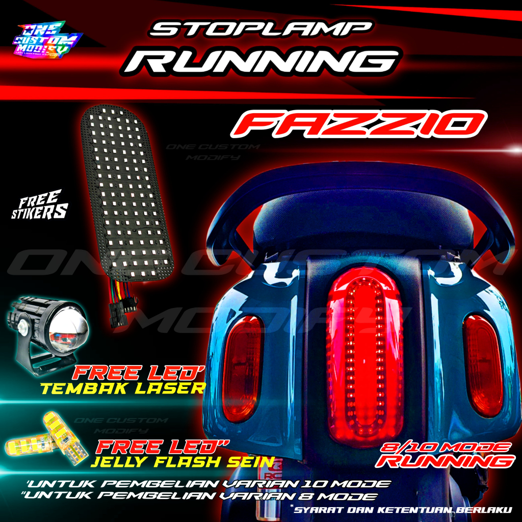 ไฟเบรกท้ายรถจักรยานยนต์ LED 8 10 โหมด 2022 2023 FAZZIO | Shopee Thailand