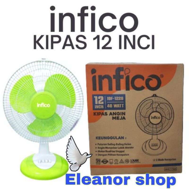 โต๊ะและพัดลมติดผนัง INFICO 12 นิ้ว IDF-1220 B 2 IN 1 DESK และ WALLFAN ...