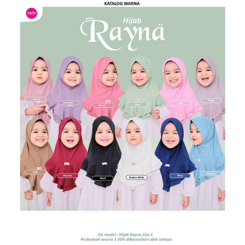 Babyjab Rayna Hijab สาวน่ารัก - Baby Jab Hijab Girls Age 0 1 2 3 4 5 6 ...