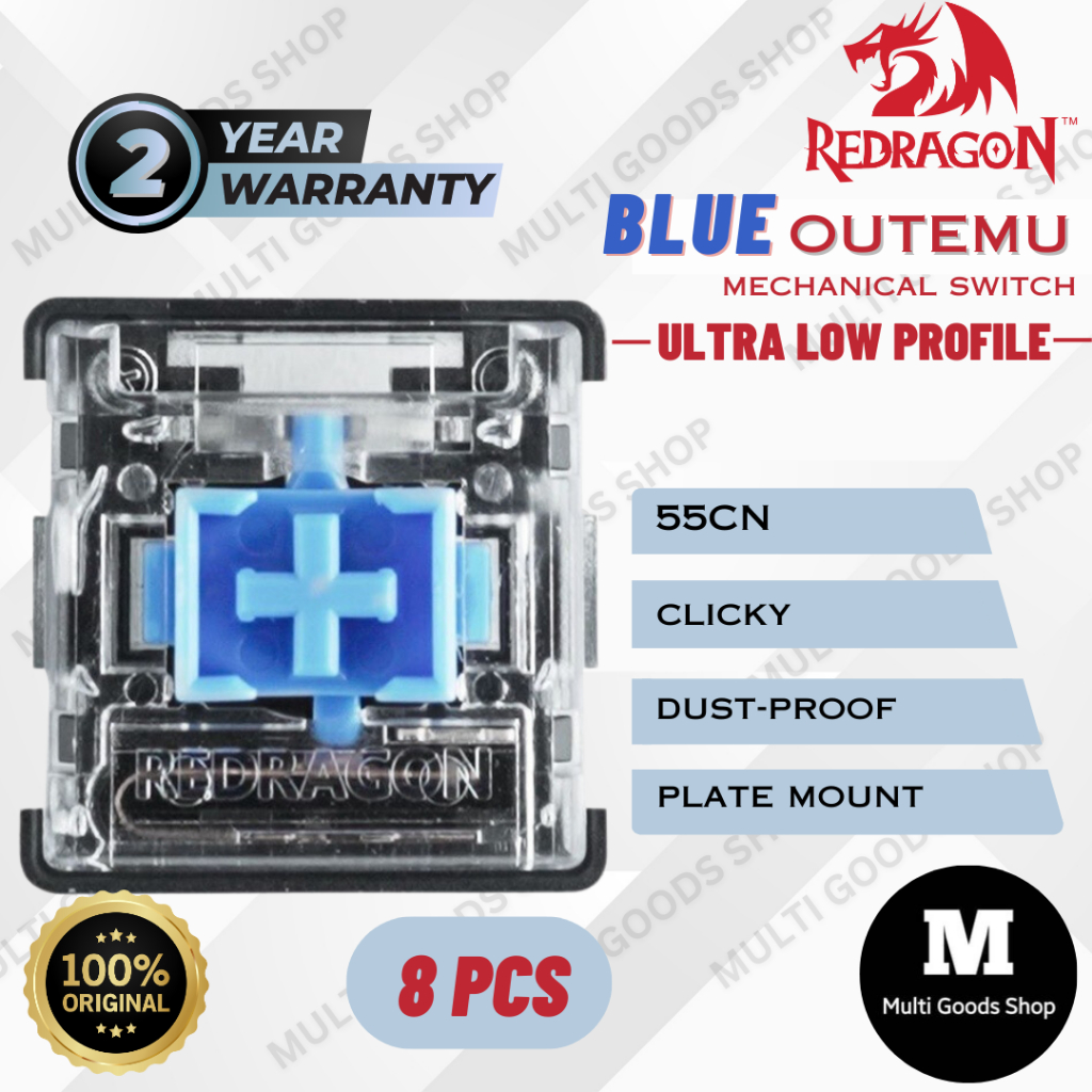 Redragon Outemu Blue Switch กันฝุ่น Ultra Low Profile -ROMS-DPULP-BL ...