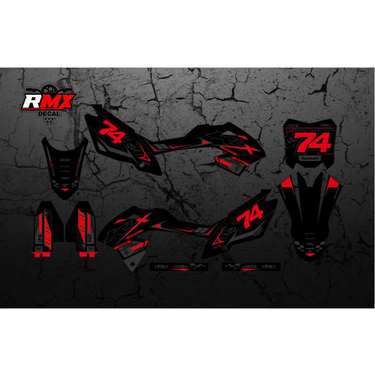 Hijau MERAH HITAM PUTIH KLX BF FULLBODY DECAL (049) KLX 150 BF/G/L/SE ...