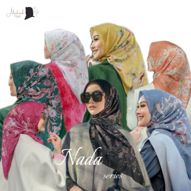 Hijab พรีเมี่ยม/สี่เหลี่ยมพร้อม VOAL NADA SERIES MOTIF | Shopee Thailand