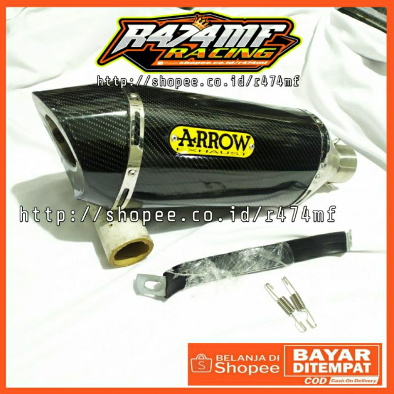Arrow Exhaust Carbon Inlet 50mm Universal (เฉพาะไซเลน) | Shopee Thailand
