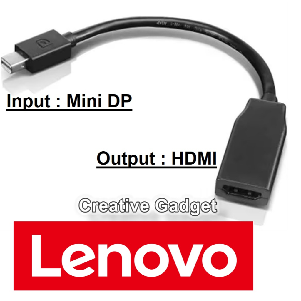 Slim Original Lenovo Mini Displayport to HDMI Adapter Cable 0B47089 ...