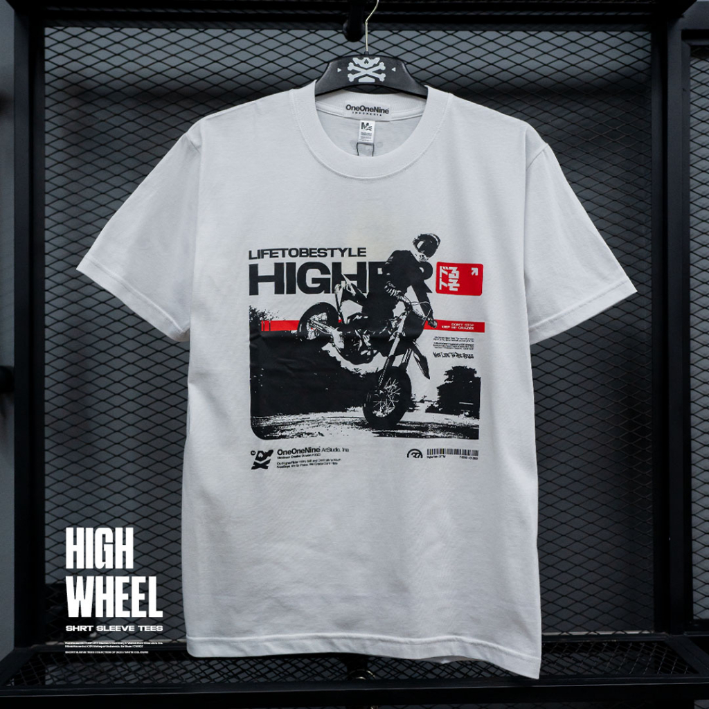 เสื้อยืด สีขาว ล้อสูง | Ksr ONEONENINE | Shopee Thailand