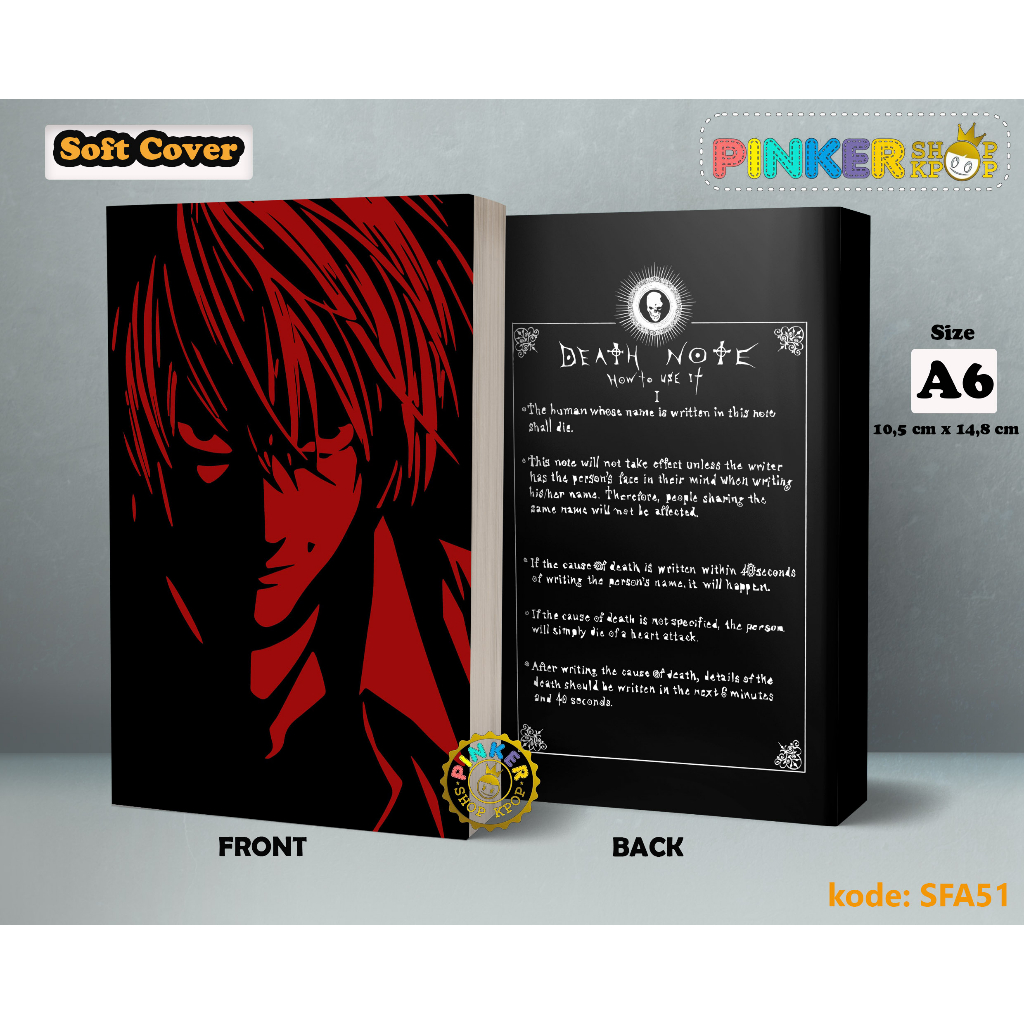 Merah (SFA51) Pocket NOTE Anime DEATH NOTE Red Softcover A6/A5 Notebook ...