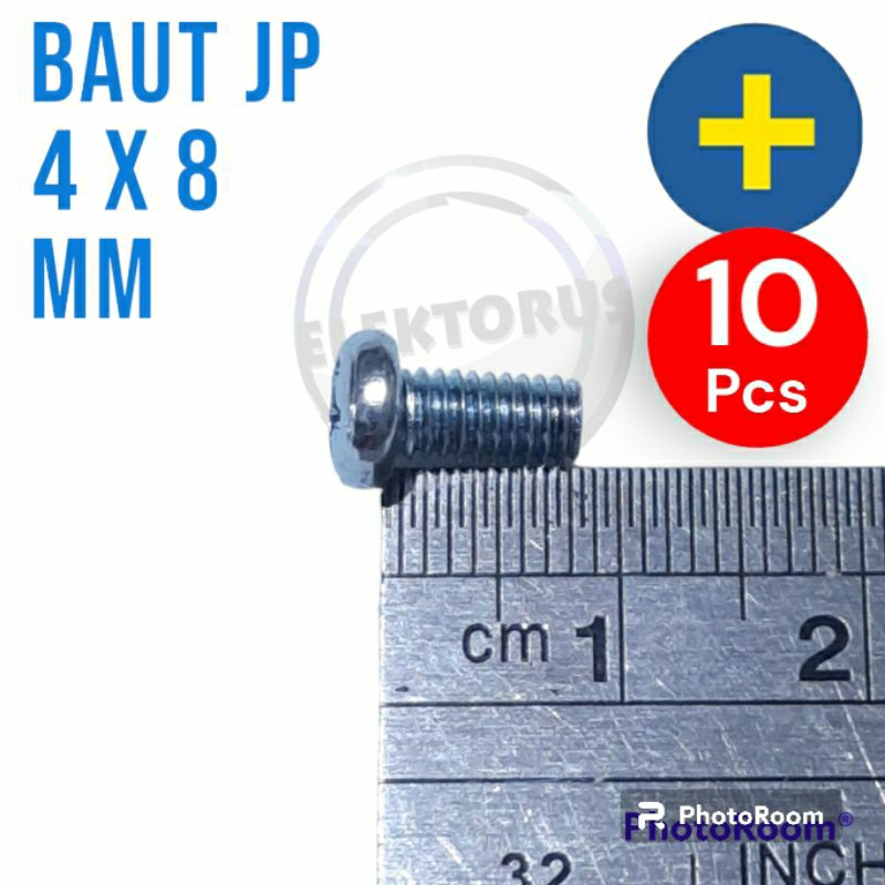 MESIN MATA JP สลักเกลียว 4x8 มม.10 ชิ้นด้ายละเอียดสลักเกลียวสกรูขนาดเล็ก Philips Plus ดอกไม้ไข ...