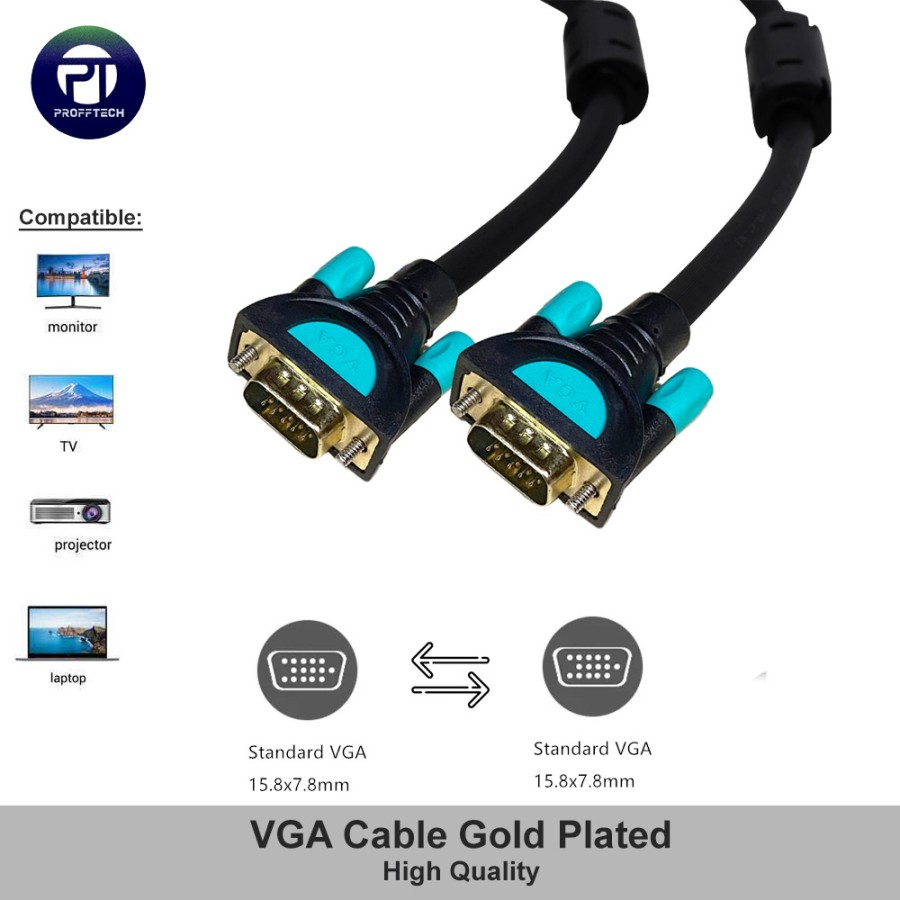 Profftech Male to Male รับประกันสาย VGA 30 เมตร สาย VGA | Shopee Thailand
