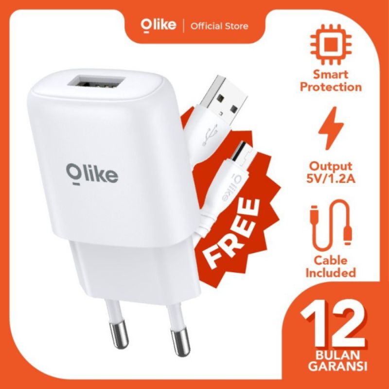 Olike C102 อะแดปเตอร์ชาร์จ 6W ฟรี สายเคเบิล Micro USB | Shopee Thailand
