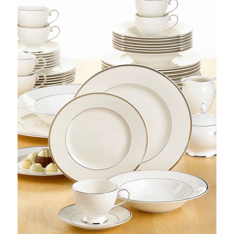 Mikasa Cameo Platinum Rim Plate สีขาว St Saint James Tableware Plate ...