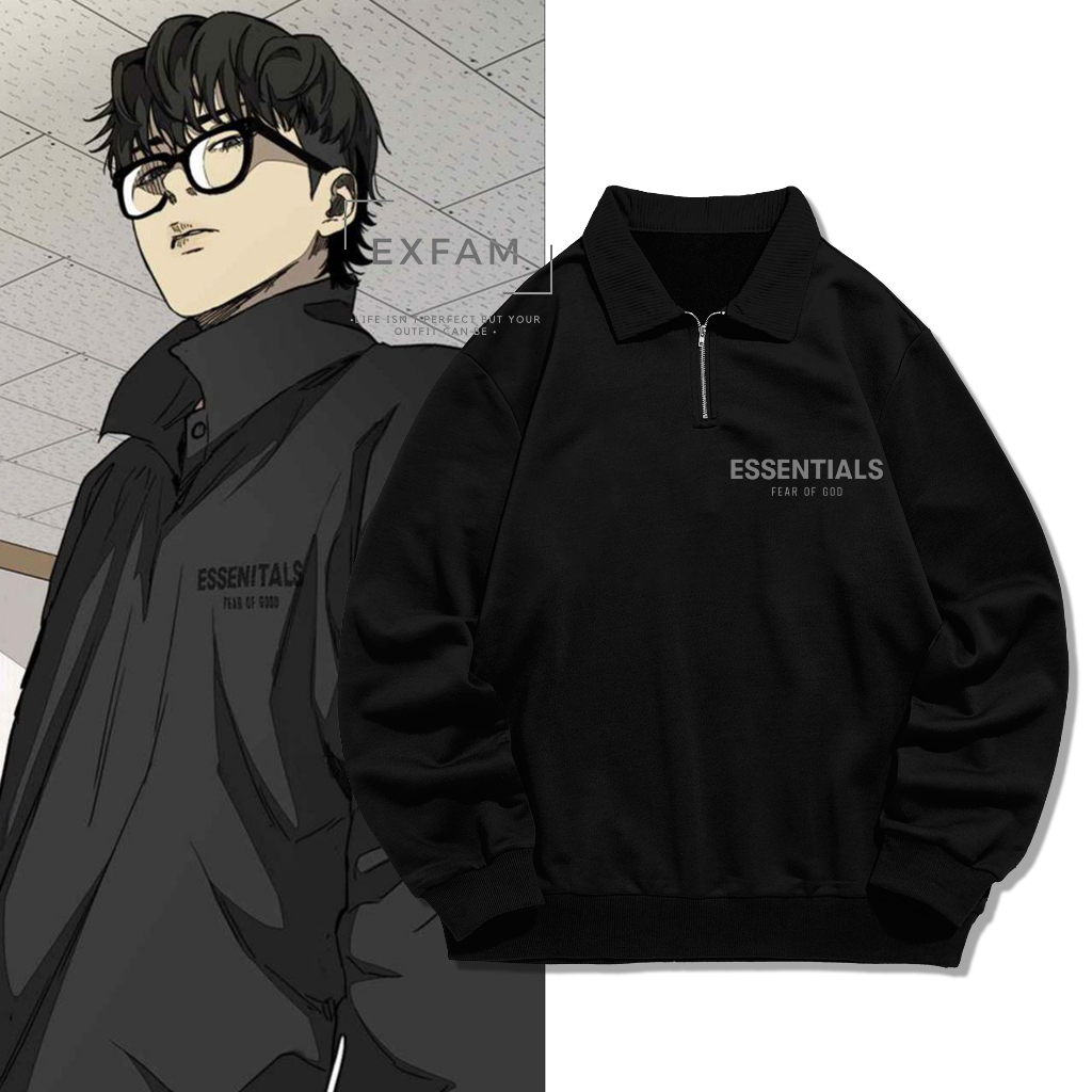 Jayjo Essentials Fear Of God Wind Breaker Half Zipper Halfzip Jacket ...