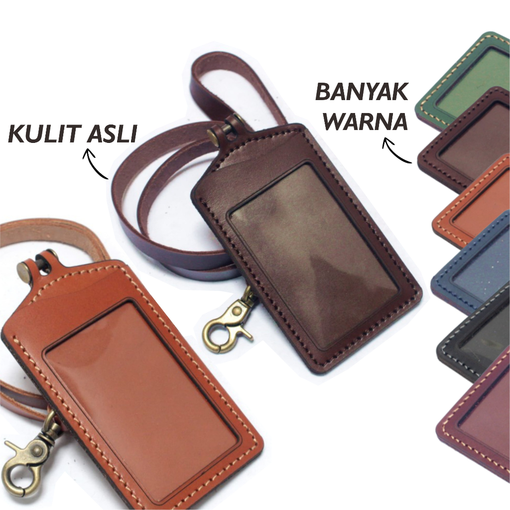 GANTUNGAN Leather ID card wallet hanger - สาย ID card holder - PHID830 ...