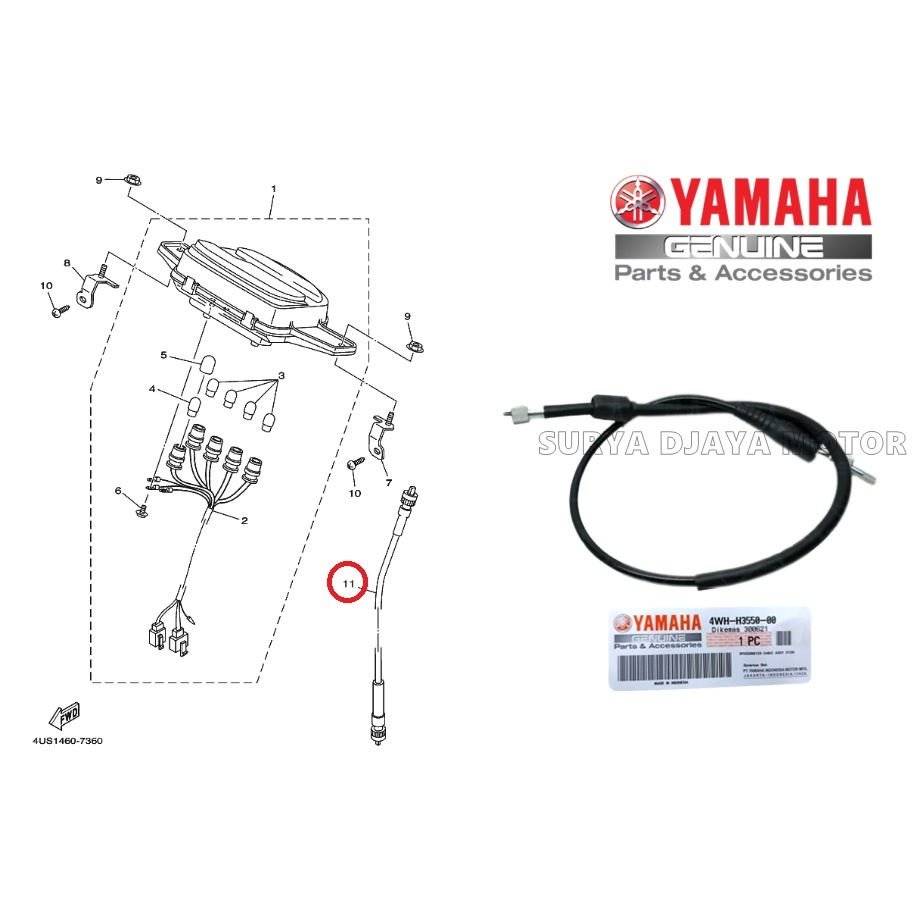 ต้นฉบับ KM KILOMETER CABLE F1ZR F1 ZR FIZR FI VEGA R OLD ORI 4WH-H355 ...
