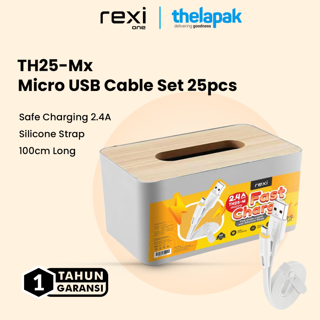 Mirco สายชาร์จ USB 2.4A Rexi TH25-MX ปลอดภัย 25 ชิ้น | Shopee Thailand
