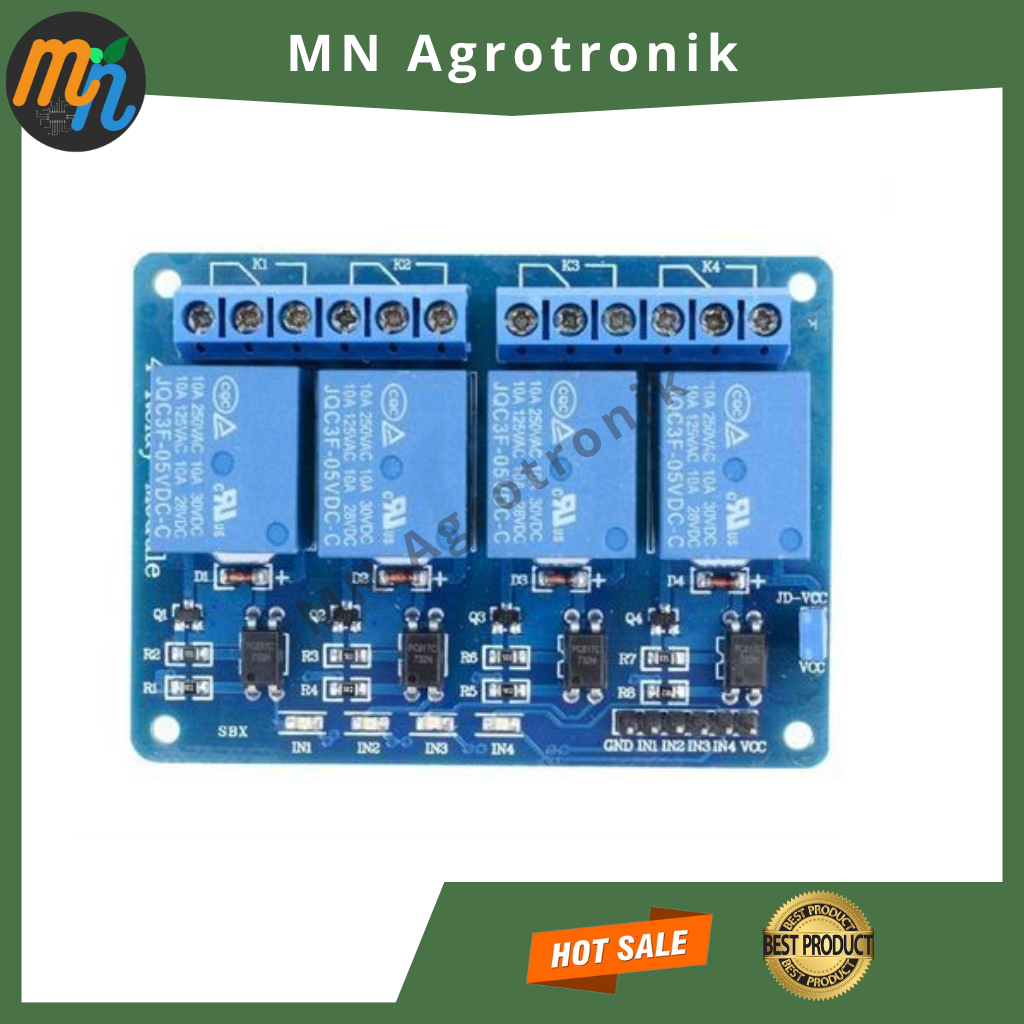 5v 4 CHANNEL เอาต์พุตโมดูล 250VAC 30VDC 10A พร้อม OPTOCUPLER | Shopee Thailand