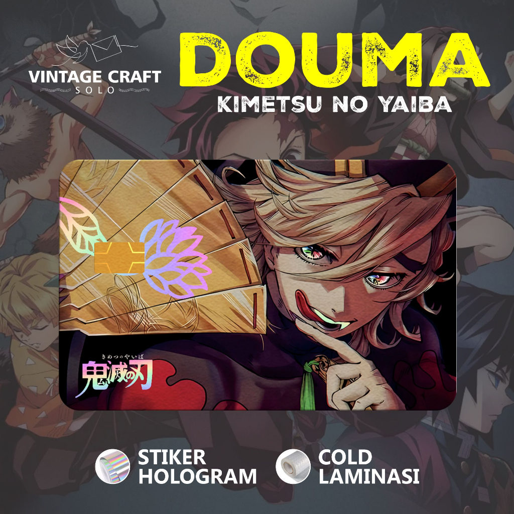 สติ๊กเกอร์สติ๊กเกอร์ Skin Card ATM Douma Anime Kimetsu No Yaiba Demon ...