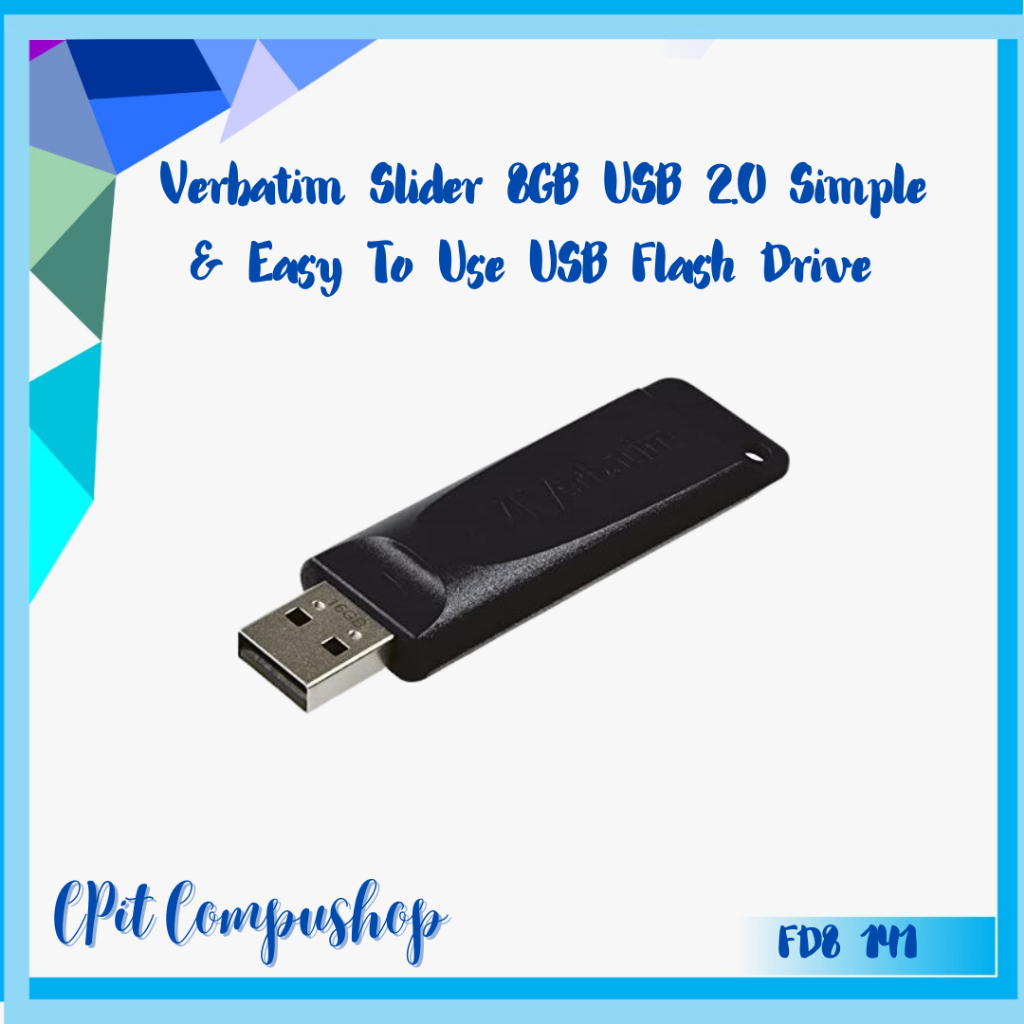 Verbatim Slider แฟลชไดรฟ์ USB 2.0 8GB ใช้งานง่าย และเรียบง่าย | Shopee ...