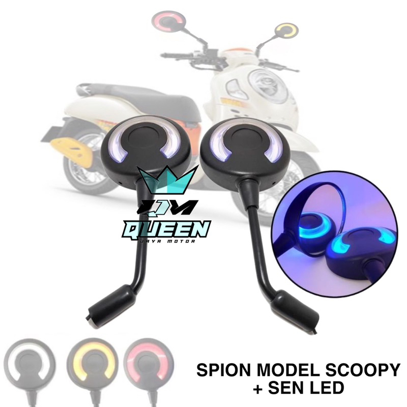 Mirror Model Led Light Mirror Universal Round Variation Fino Vespa Mio ...