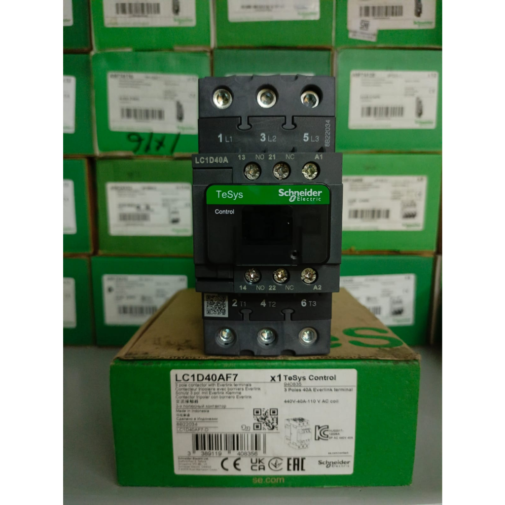 คอนแทคเตอร์ Schneider LC1D40M7 LC1D40AM7 LC1D40AM7C 220V 3P 40A 60A 18 ...