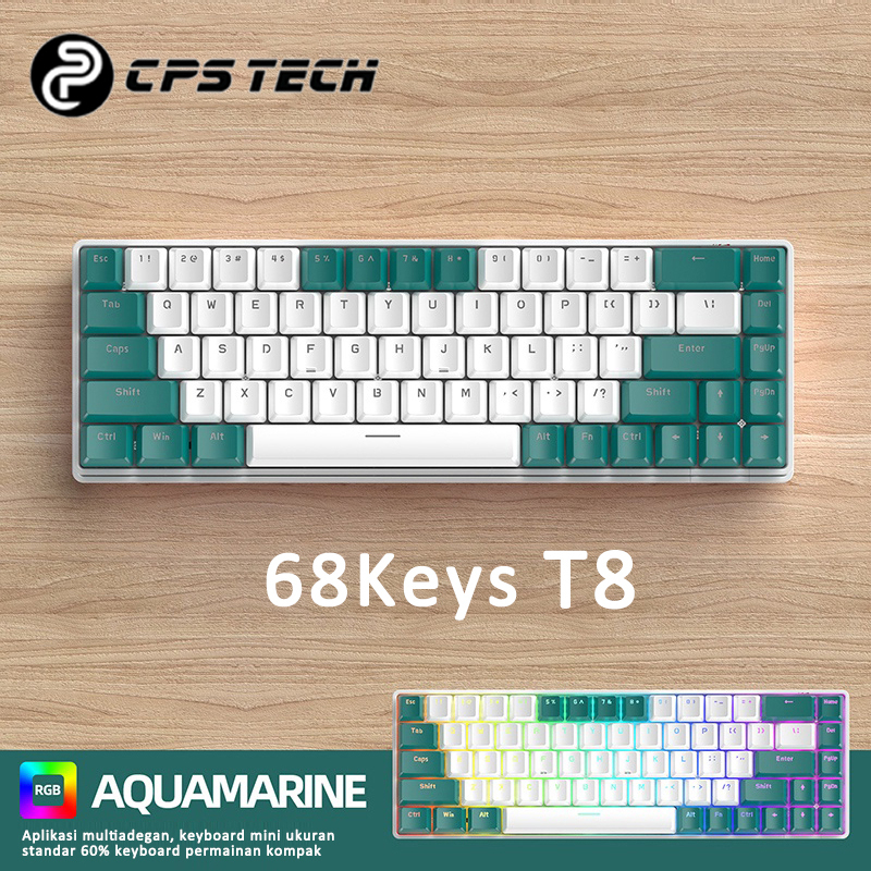 Cpstech T8 RGB คีย์บอร์ดเมคคานิคอล 68 คีย์ แบบใช้สาย Type-C คีย์บอร์ด ...