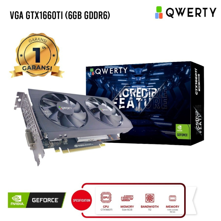 Vga QWERTY GTX 1660ti 6GB DDR6 192 BIT | Shopee Thailand